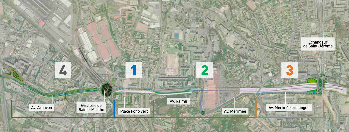 Aménagement des espaces publics du secteur Arnavon - Marseille Change